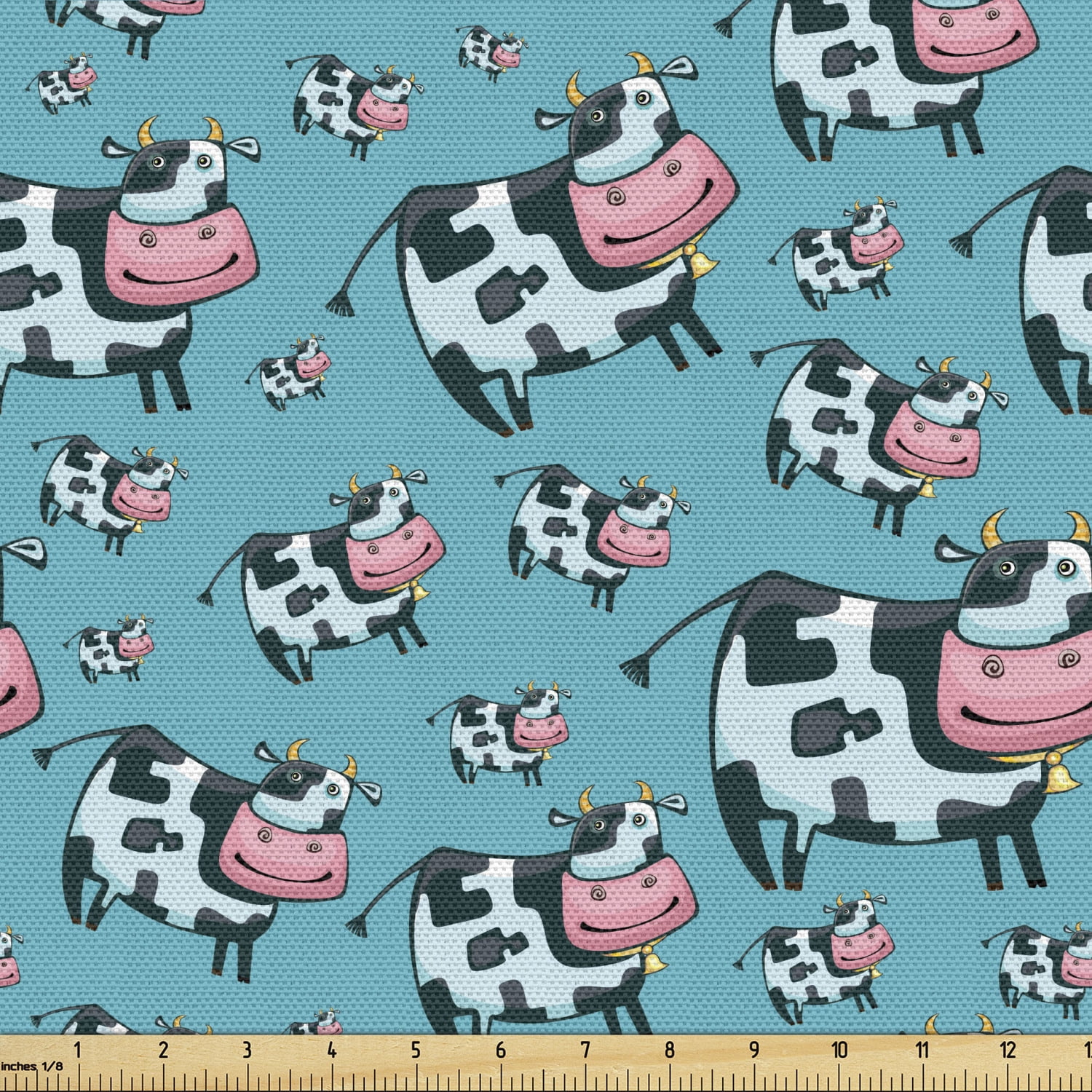 Blue Cow Print Background