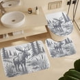 Chilfamy 4PCS Moose In River With Trees Waterproof Shower Curtain Sets ...