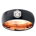 Air Force Chief Master Sergeant 8MM Dome Black And Rose Gold Tungsten ...