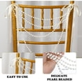 64 Pcs Wedding Pearl Bow Chair Decor Satin Ribbon Bows with Pearl ...