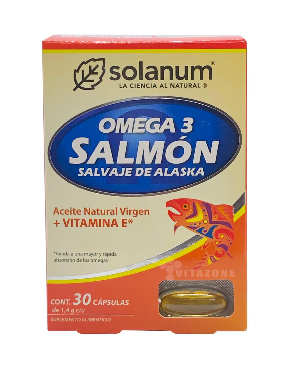 Omega 3 Salmón Salvaje de Alaska 30 cápsulas Solanum SOLOE3SALMONCAJA ...