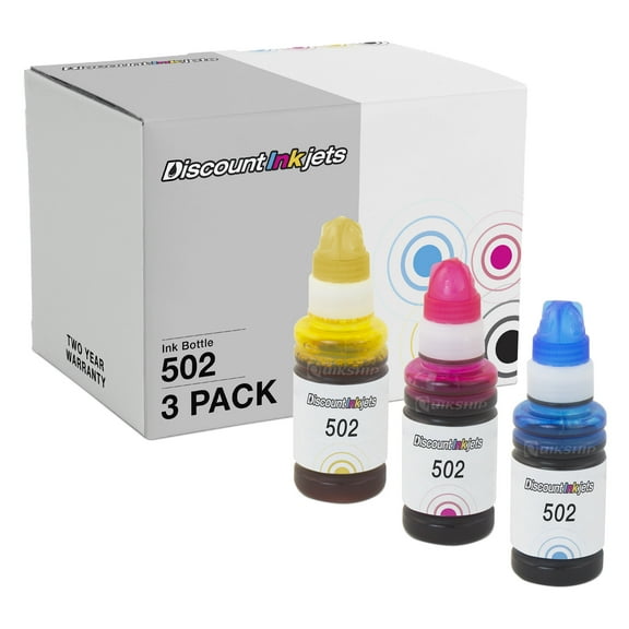 Epson EcoTank 502 Ink Bottles, Black Cyan Magenta Yellow, High-Capacity ...