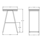 Amisco Axis 30 In. Bar Stool - Black PVC / Shiny Grey Metal - Walmart.com