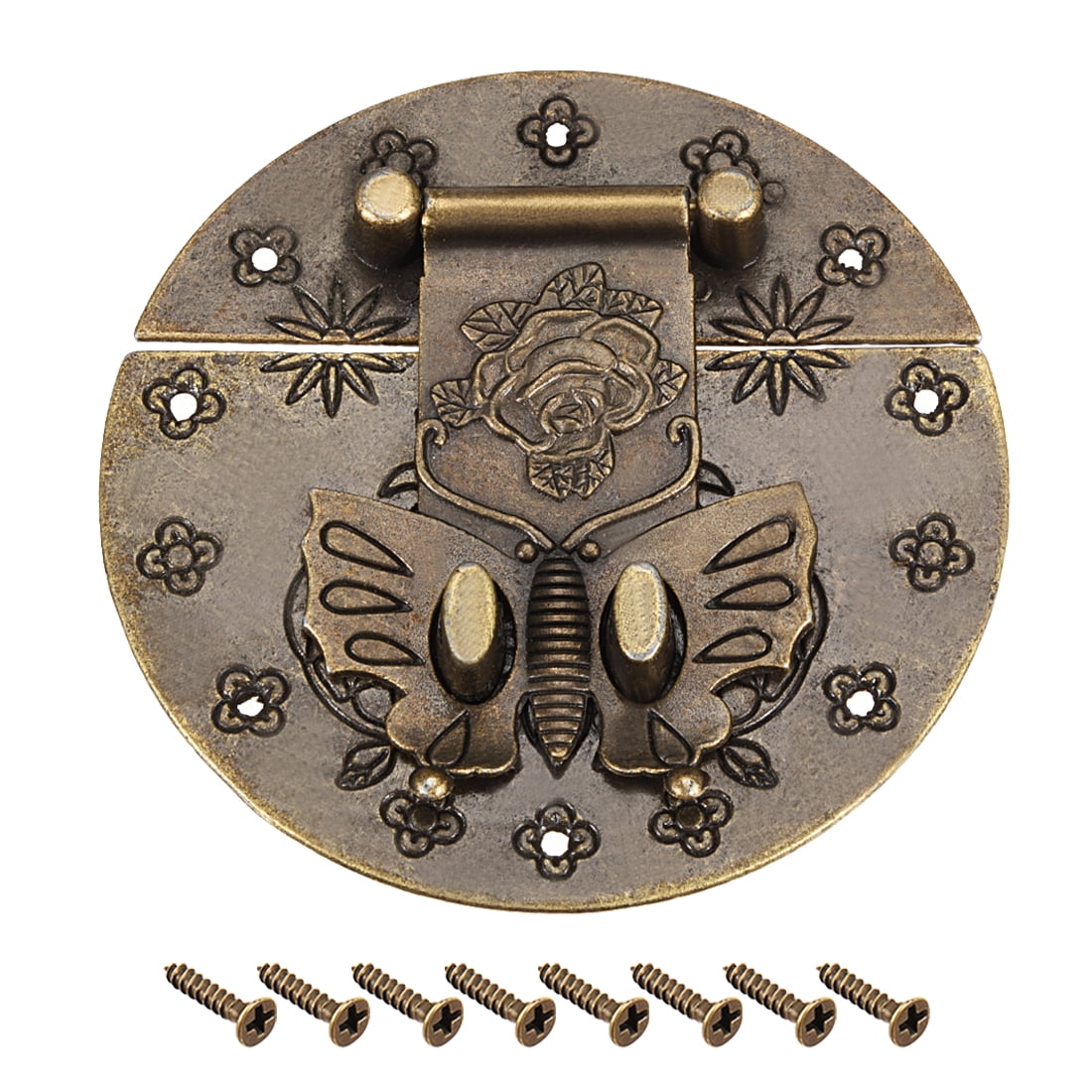 Wood Case Chest Box Rectangle Clasp Closure Hasp Latches Bronze Tone ...