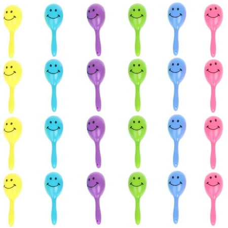 Kofun Neon Maracas, 3" Smiling Face Neon Maracas Fiesta Party Supplies ...