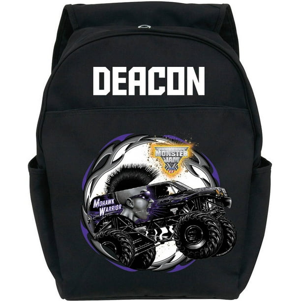 Personalized Monster Jam Mohawk Warrior Black Youth Backpack - Walmart.com