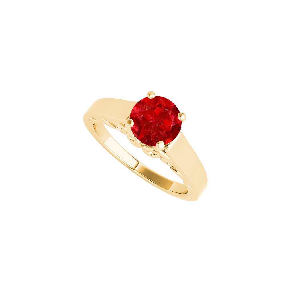 1.00 Carat Ruby Solitaire Ring 18K Yellow Gold Vermeil | Walmart Canada
