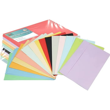 60-Pack A7 Invitation Envelopes, 5x7 Gold Foil Bordered, Pastel Colors ...
