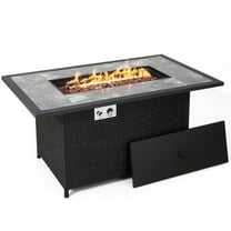 28" Propane Gas Fire Pit Table, 50000 BTU Outdoor Gas FirePit with ...