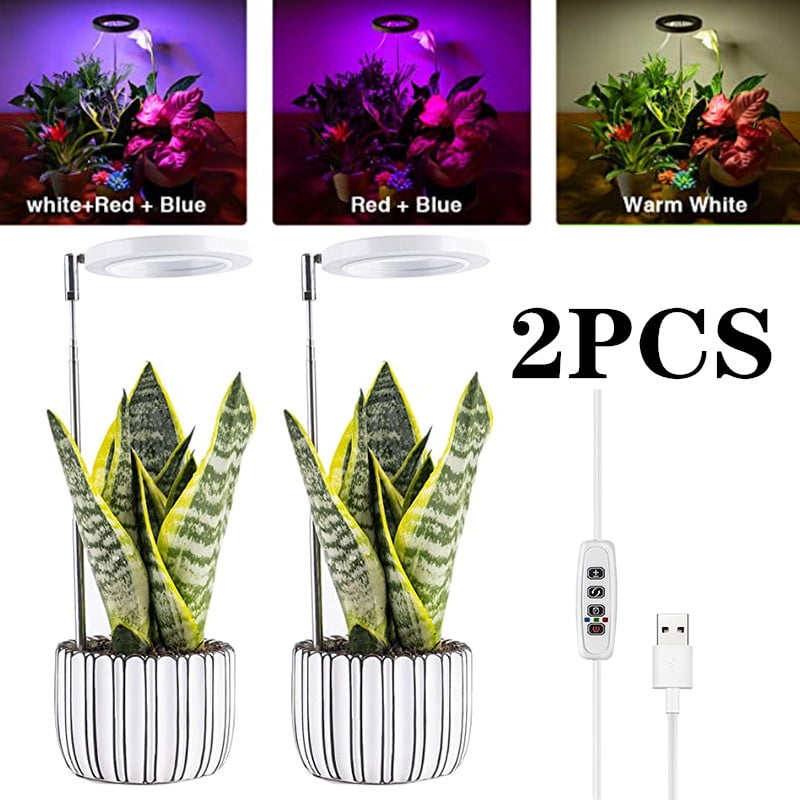 2pcs Plant Grow Light for Indoor Plants Full Spectrum Small LED Growing ...
