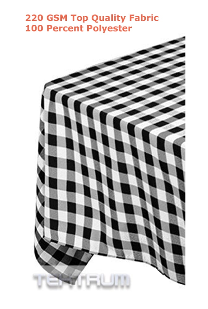 TEKTRUM 52 X 70 INCH 52"X70" RECTANGULAR TABLECLOTH CHECKER - THICK ...