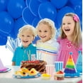 Prextex 75 Blue Party Balloons, 12 Inch with Ribbons, Helium Quality ...