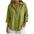 Betivan Linen Top for Women 2026 Summer Gauze Tops Half Sleeve V Neck ...