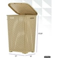 Superio 60L Large Wicker Plastic Laundry Hamper with Lid - Beige (3 ...