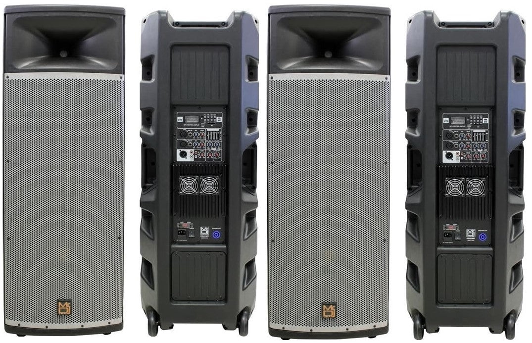 2 Mr Dj PRO215BT PA DJ Powered Speaker PRO PA DJ Dual 15” Full-Range ...