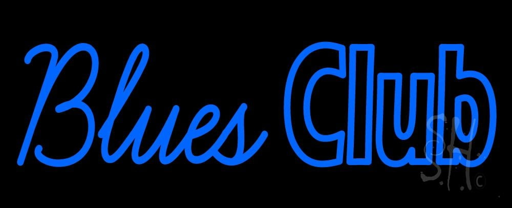 Blue Blues Club LED Neon Sign 10" Tall x 24" Wide - inches Black Square ...