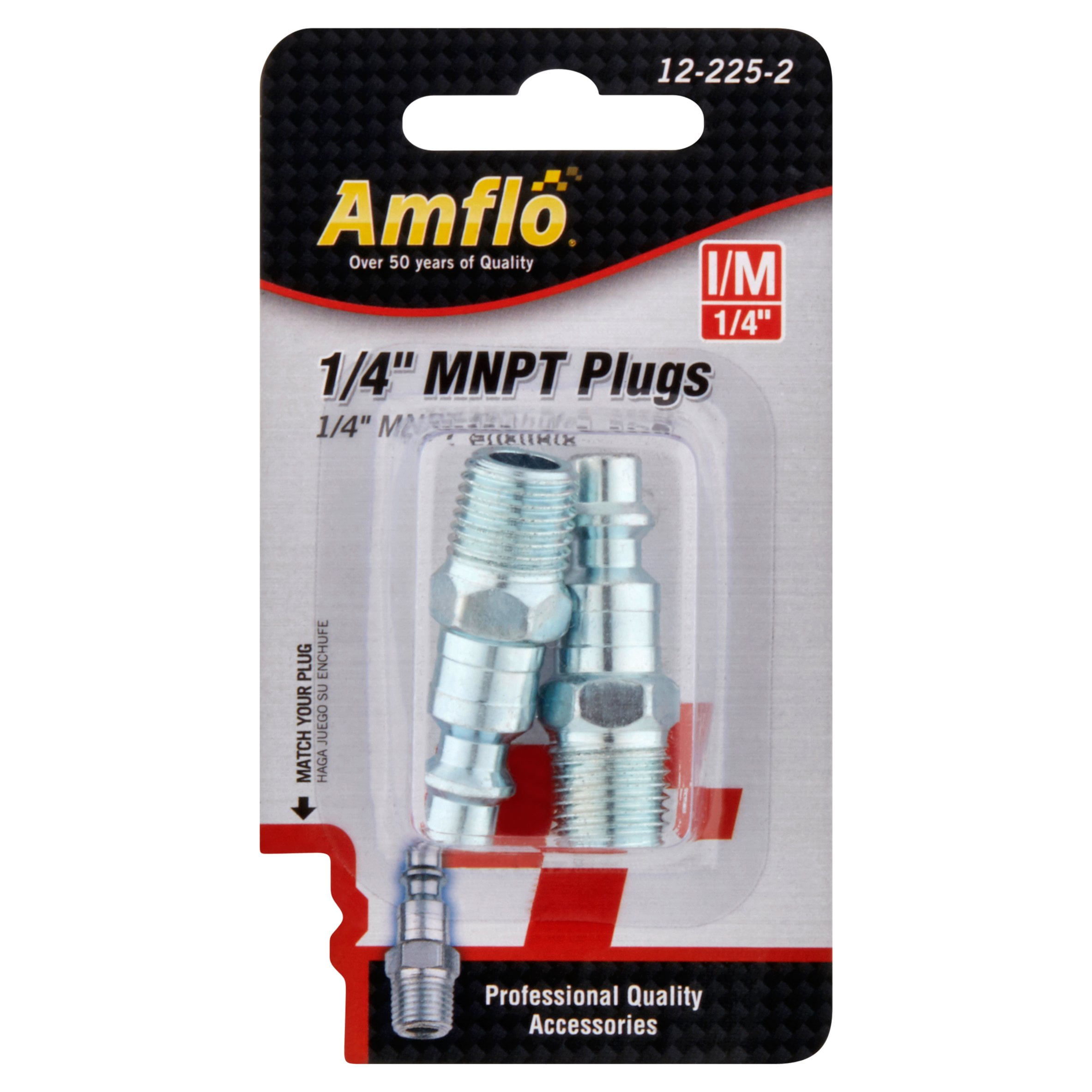 Amflo 12-225-2A 1/4" I/M x 1/4" MNPT Plugs/Fittings (2 pk) - Walmart ...
