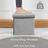 Folding Storage Ottoman Cube Velvet Tufted Space-Saving Toy Box Foot ...