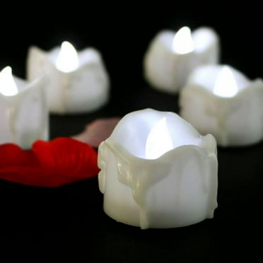 Timer Flickering Tea Lights 24pcs Flickering LED Candles with Timer ...