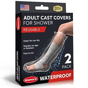 Mighty-X Waterproof Cast Cover Leg - 2 pk, Reusable, Shower Protector ...