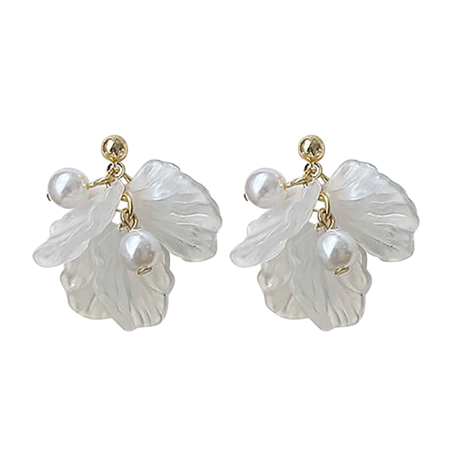 Click here for Riforla Dangle Earrings Synthetic Resin Petals Dro... prices
