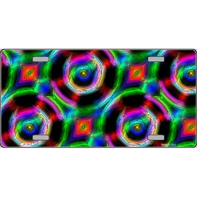 LP-1412 Psychedelic Kaleidoscope Flat Automotive License Plates Blanks ...