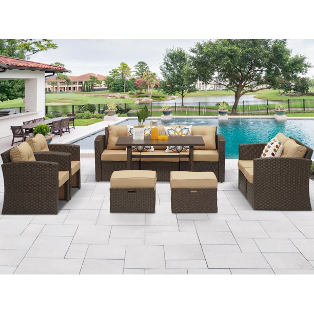 Royalcraft Outdoor Patio Furniture Set,10 Pieces Outdoor Sectional ...