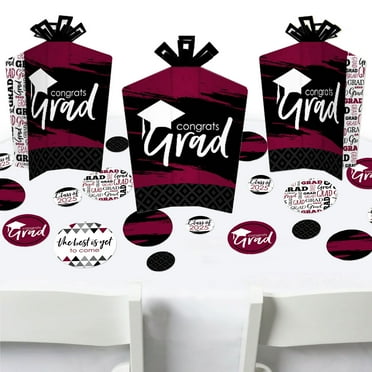 Graduation Party CenterpiecesTRDN Maroon Black 2025 Table Decor/Maroon ...