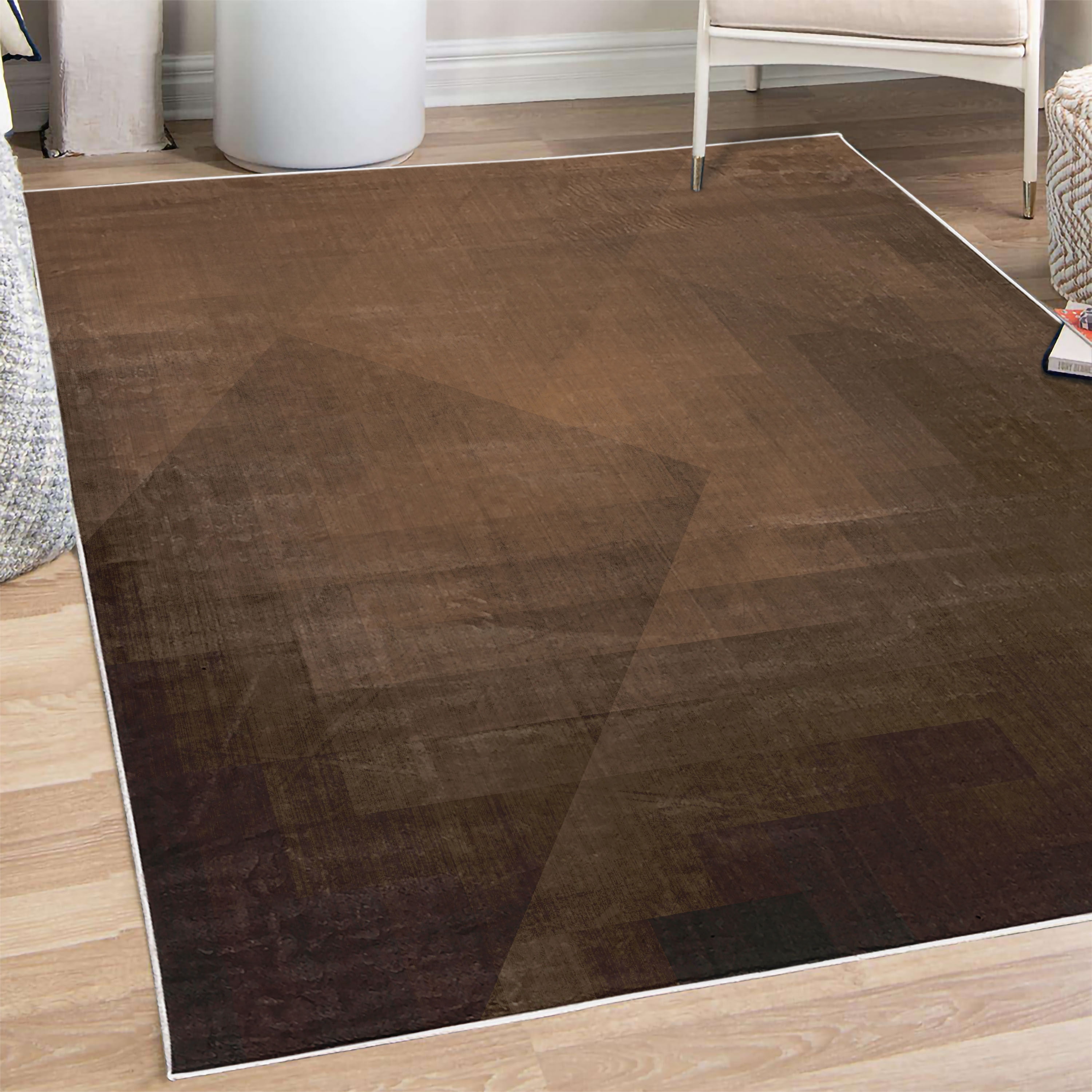 Geometric Decorative Rug, Abstract Colored Squares in Faded Color ...