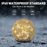 Bannad Garden Solar Lights, Cracked Glass Ball Waterproof Warm White ...