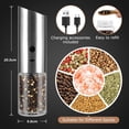 Electric Salt and Pepper Grinder Set, Stainless Steel Rechargeable ...