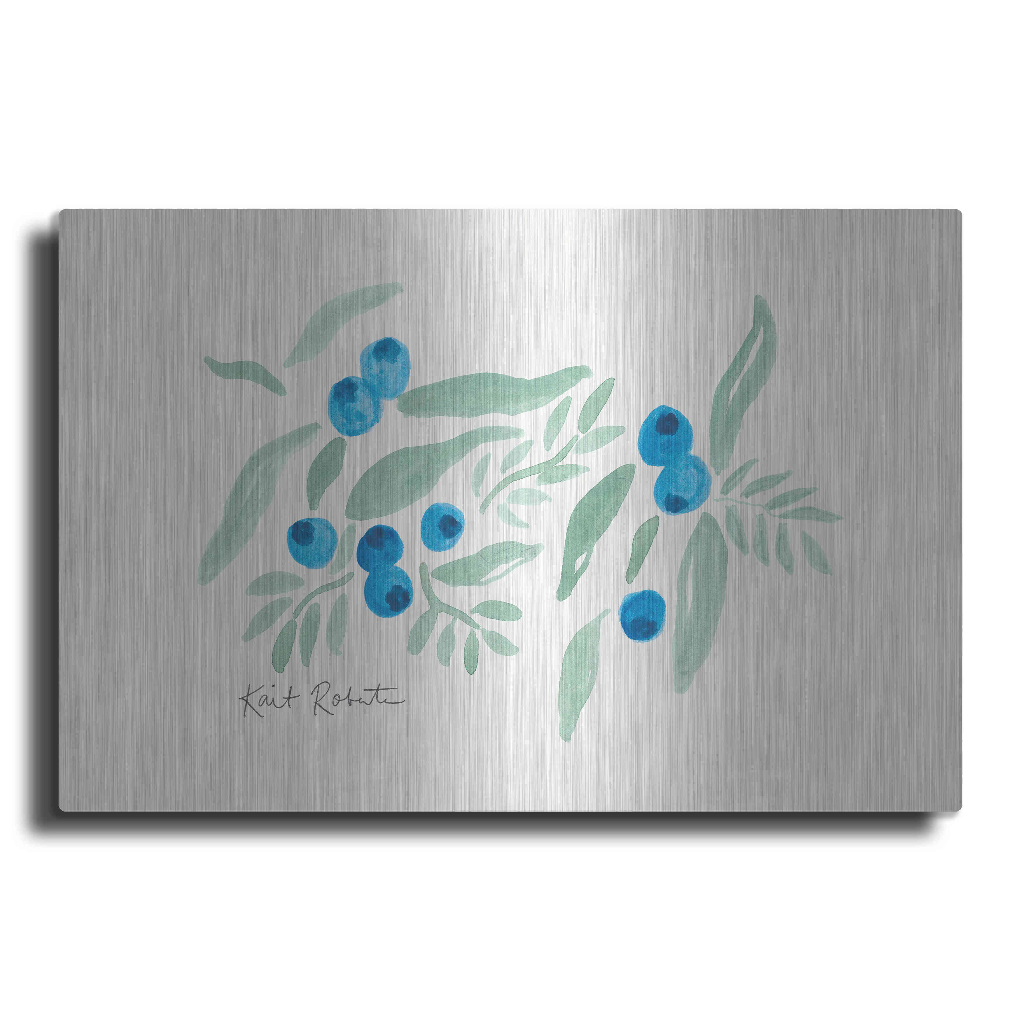 Luxe Metal Art 'Bountiful Blueberries from Maine' by Kait Roberts ...