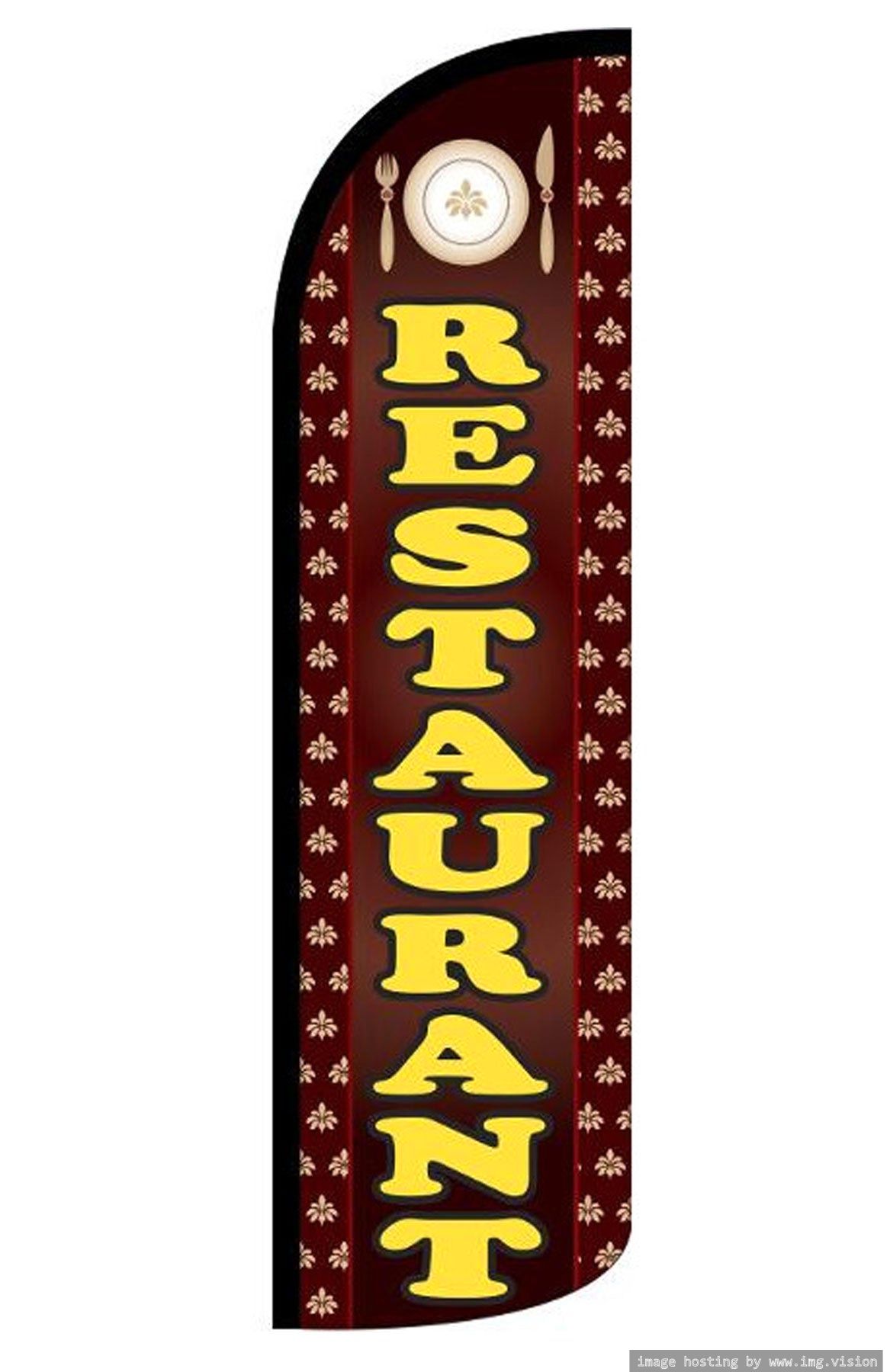 Restaurant Windless flag Without Pole Advertisement /Business Flags ...