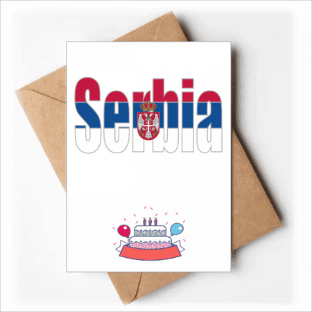 Serbia Country Flag Name Art Deco Fashion Happy Birthday Greeting Cards ...