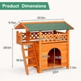 Zimtown Wooden Cat House Waterproof Cat Shelter with Porch,Cabin Style ...