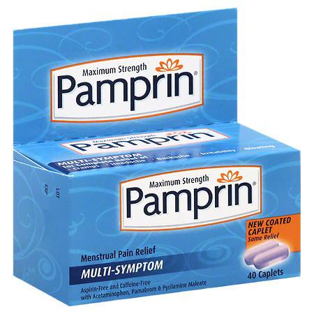 Pamprin Maximum Strength Multi-Symptom Menstrual Pain Relief Caplets ...