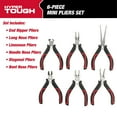 Hyper Tough Mini Pliers Set 6-Piece with Soft Grip Handles Precision Machined for Accuracy ...