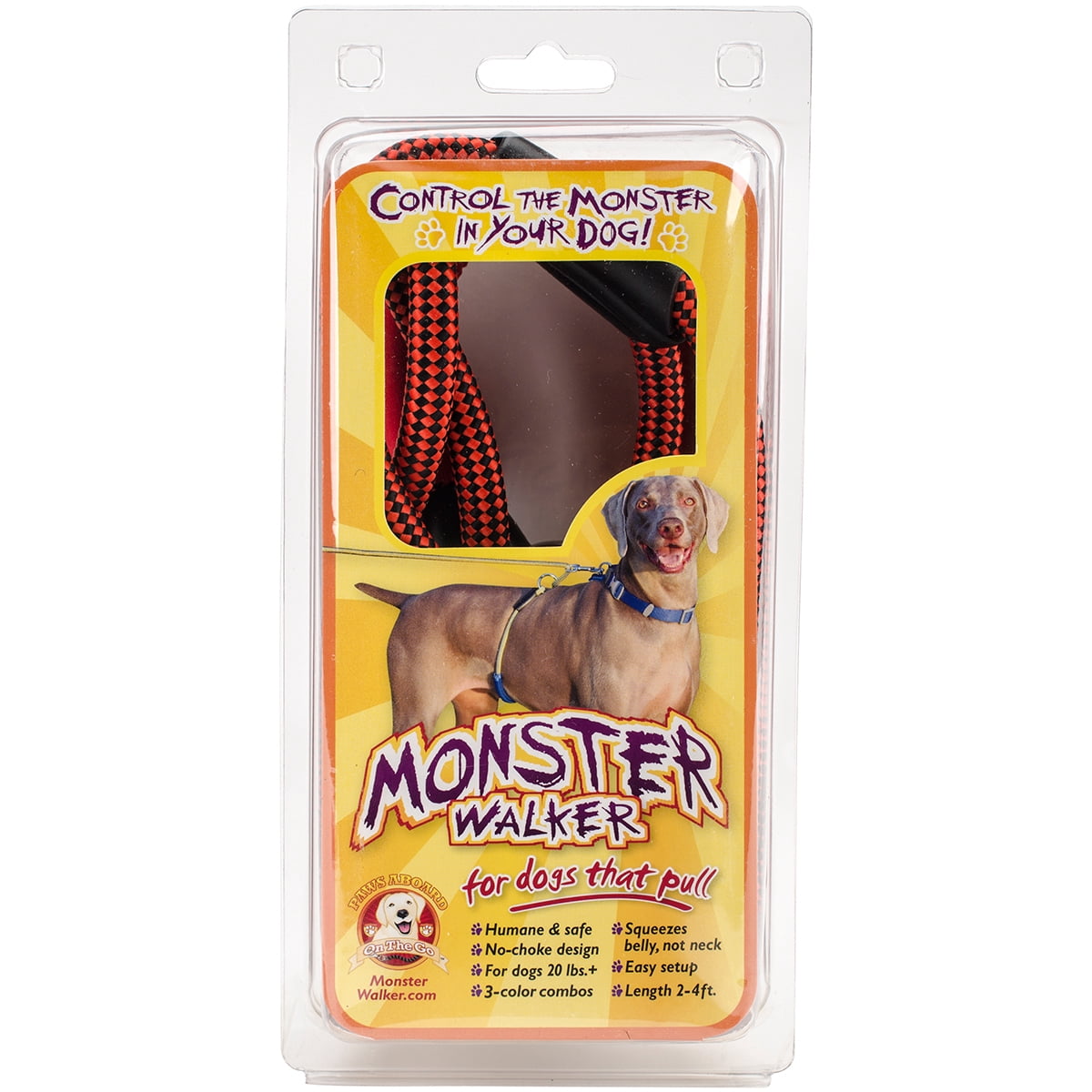 Fido Pet Products Monster Walker Dog Leash, 2'-4', Red Black - Walmart.com