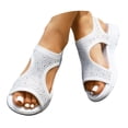 Bibifish Womens Wedge Sandals Lightweight Open Toe Slingback Knit ...