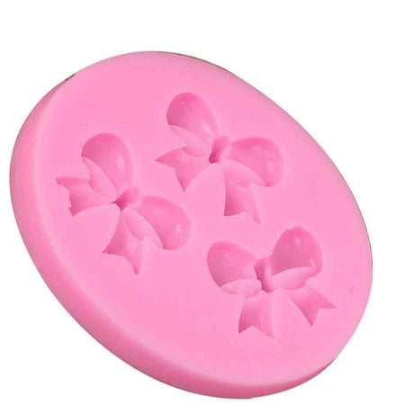3 Bow Ribbon Flower Silicone Mould Fondant Icing Cake Cupcake Topper ...
