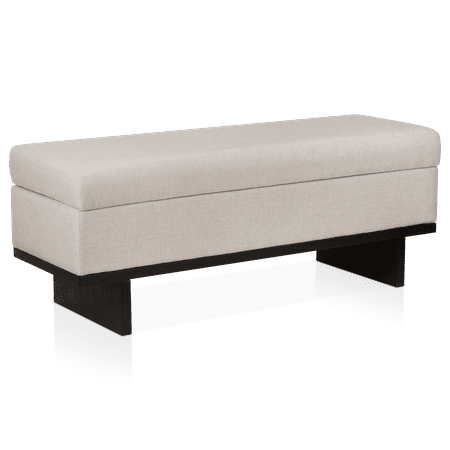 Bouclair Beige Fabric and Veneer Storage Bench - Walmart.ca