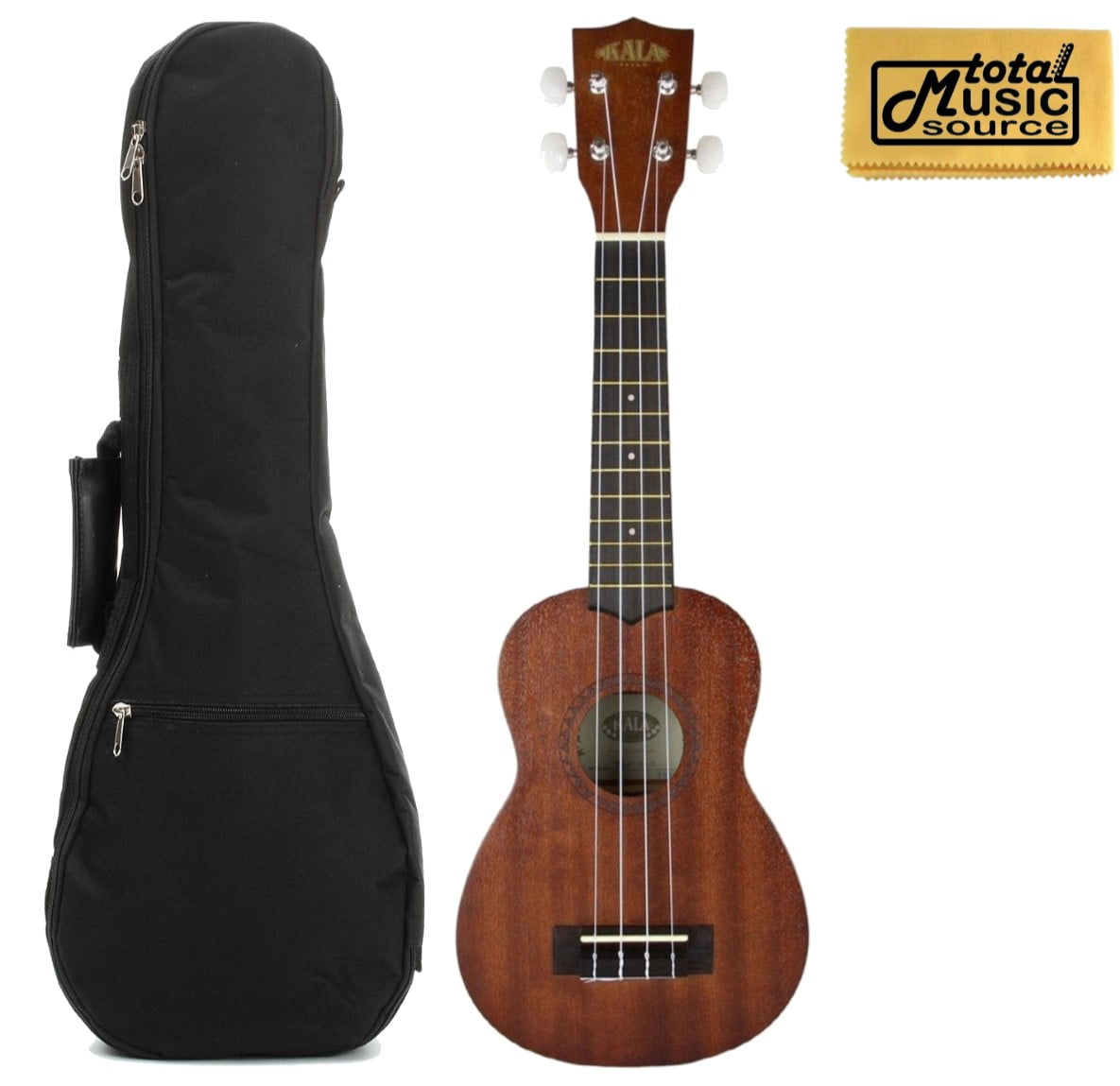Kala KA-15S Mahogany Soprano Ukulele Bundle with Gig Bag & TMS ...