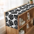 Black Tropical Summer Burlap Cotton Table Runner 13x120 Inches Long ...