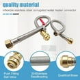 3/4" Ball Valve x 3/4" FIP x 24" Water Heater Hose Connector, Stainless ...
