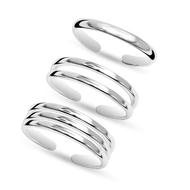 LeCalla 925 Sterling Silver Toe Rings Set of Minimalist Thin Band Ring ...