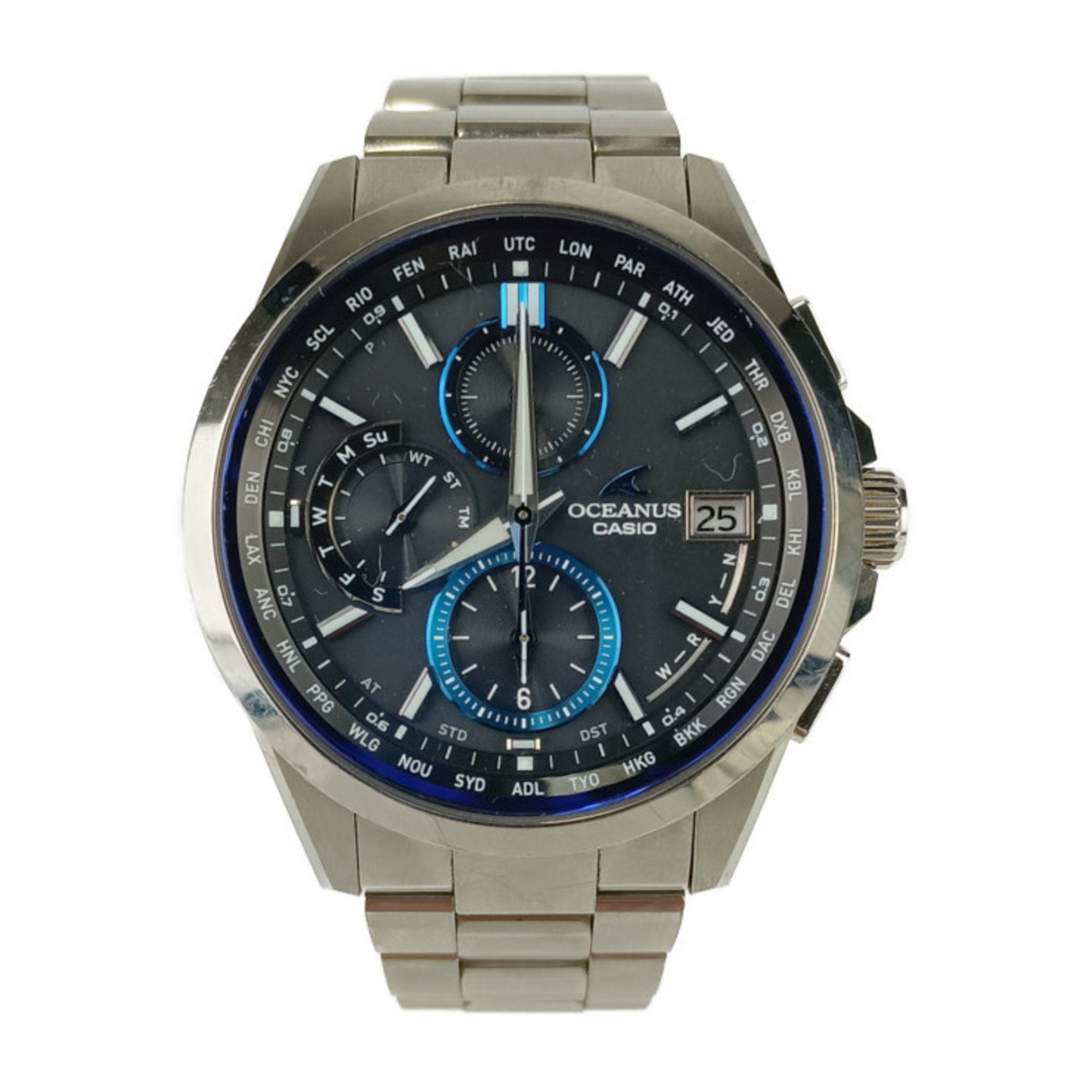 Pre-Owned CASIO Casio Watch Oceanus Classic Line OCW-T2600-1AJF Silver Black Dial... (Good ...