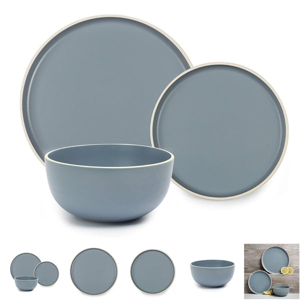 Bebelelo 12PC Premium Stoneware Dinnerware Set for Home Kitchen, Naples ...