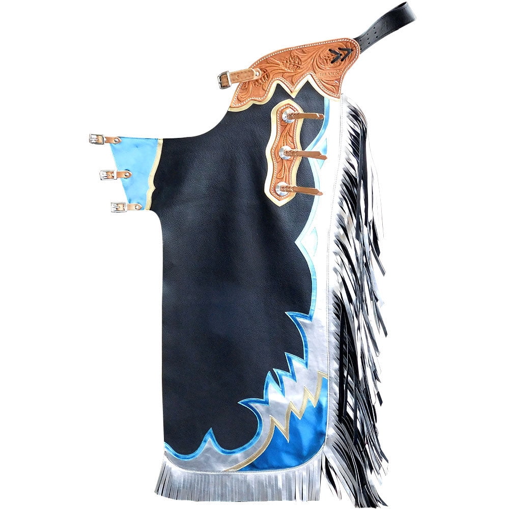 66HS Ch879T-F Hilason Black Bull Riding Genuine Leather Rodeo Western ...