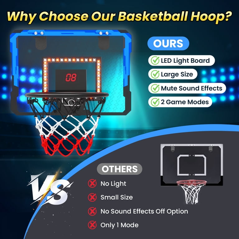Kids Mini Basketball Hoop With LED Lights And Scoreboard Kids ...