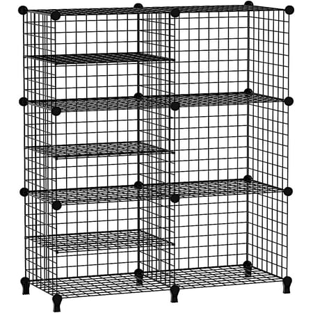 Wire Cube Storage Organizer 3*6Cube Metal Wire C Grids Storage Bins ...